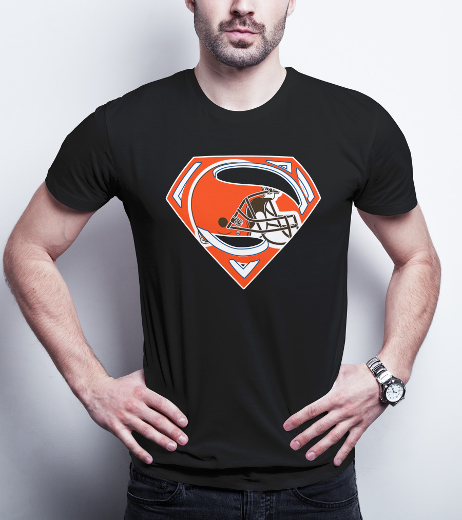 Cleveland Browns Helmet Superman Logo 72 T-Shirt