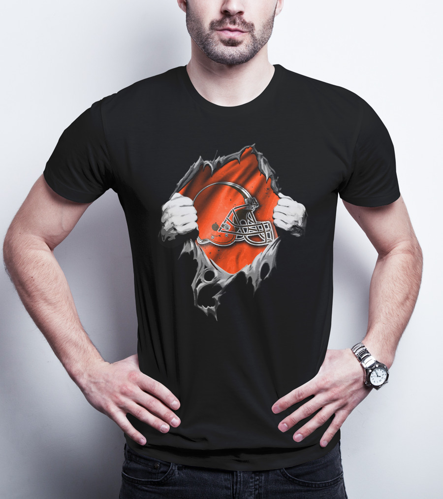 Torn Cleveland Browns Football Helmet Revealed T-Shirt