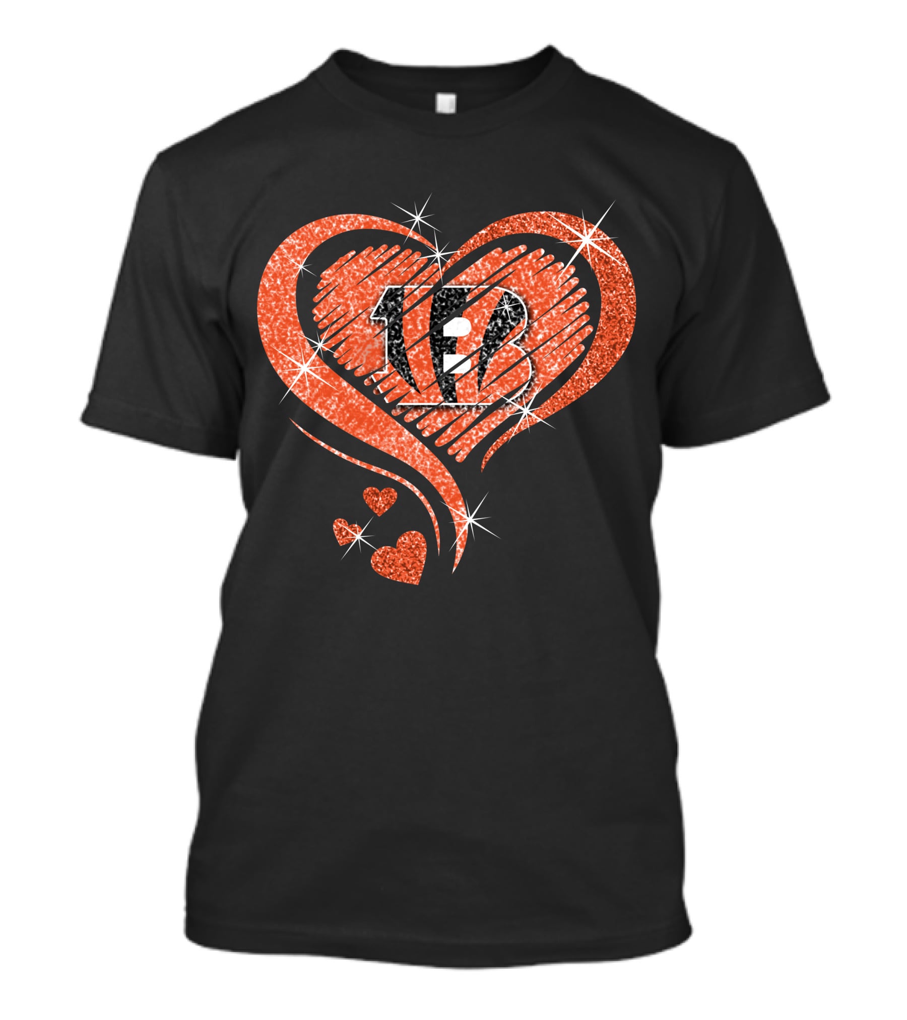 Heart Diamond 13 Cincinnati Bengals Sparkle T-Shirt