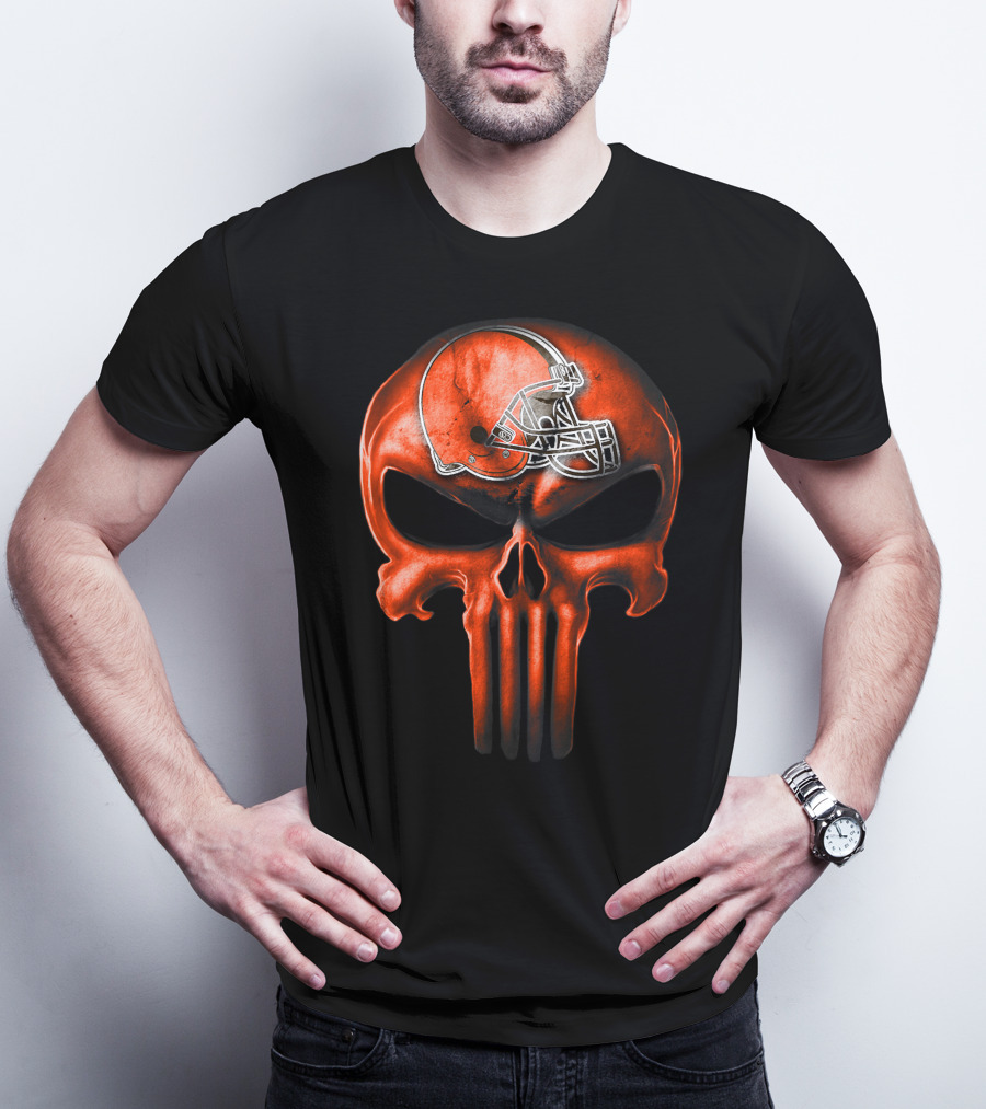 Skull Helmet Cleveland Browns T-Shirt