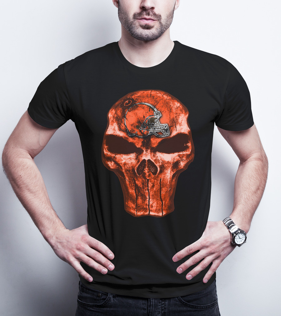 Cleveland Browns Skull Helmet T-Shirt