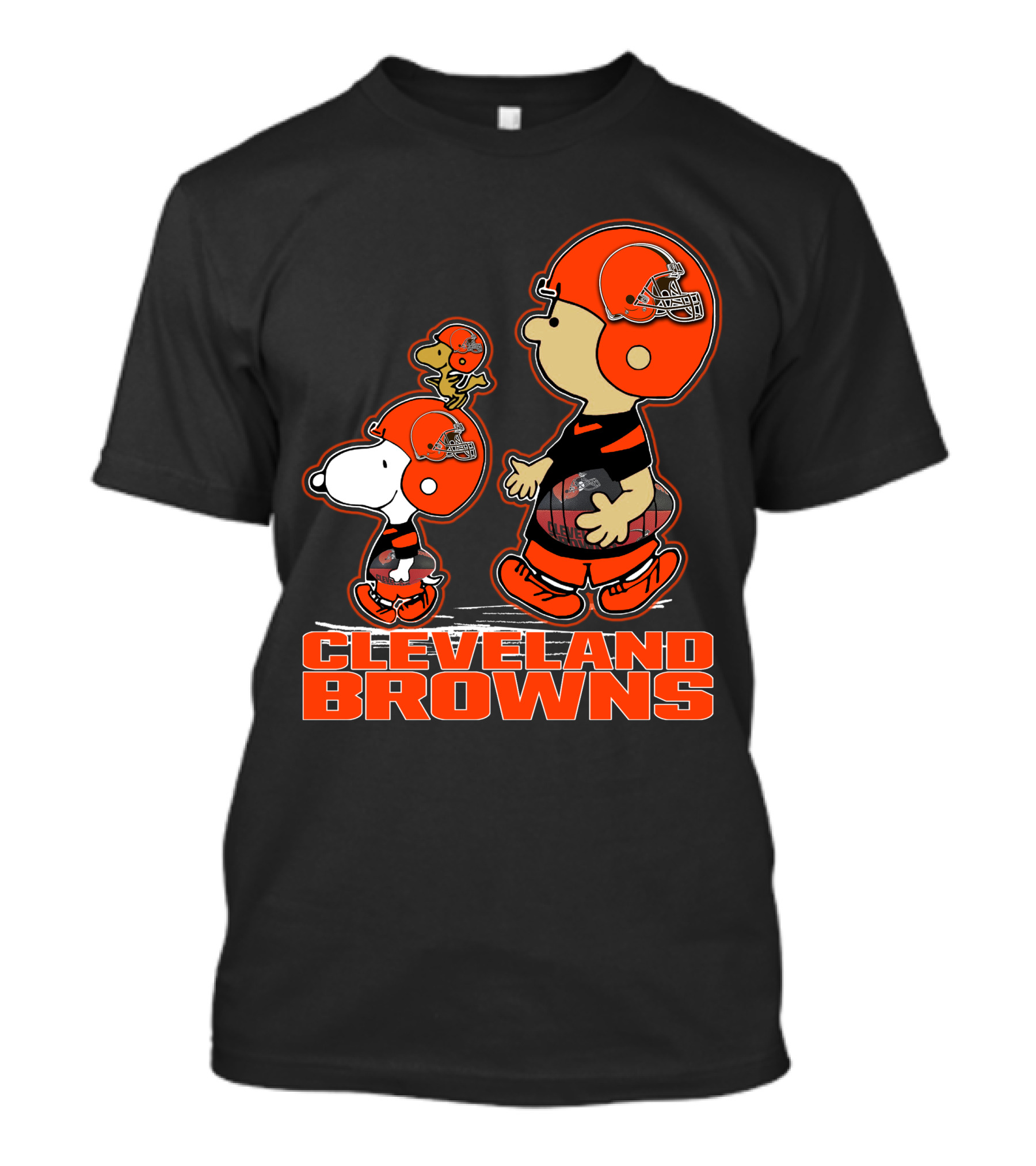 Snpfootball CLEVELAND BROWNS Peanuts Characters Football Helmets T-Shirt