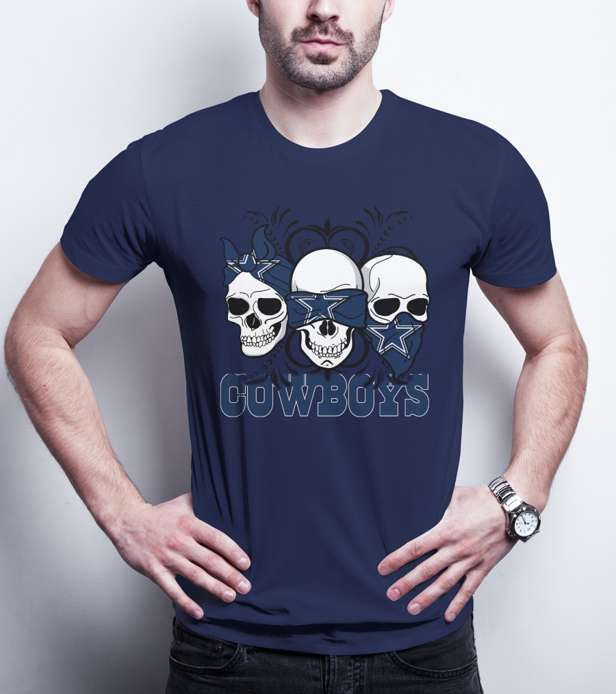 Cowboys Three Skulls Bandana Stars T-Shirt