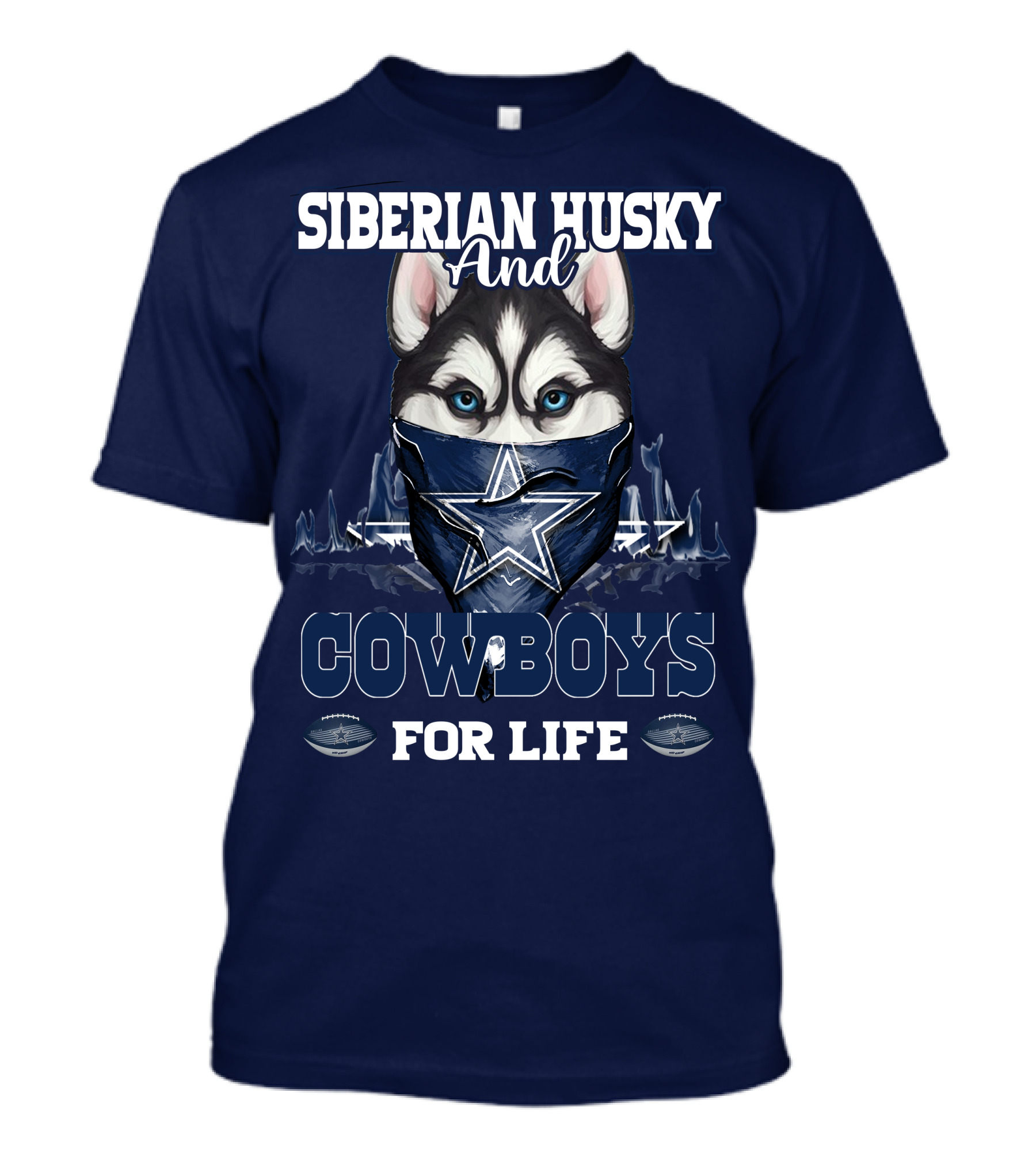Siberian Husky And Cowboys For Life T-Shirt