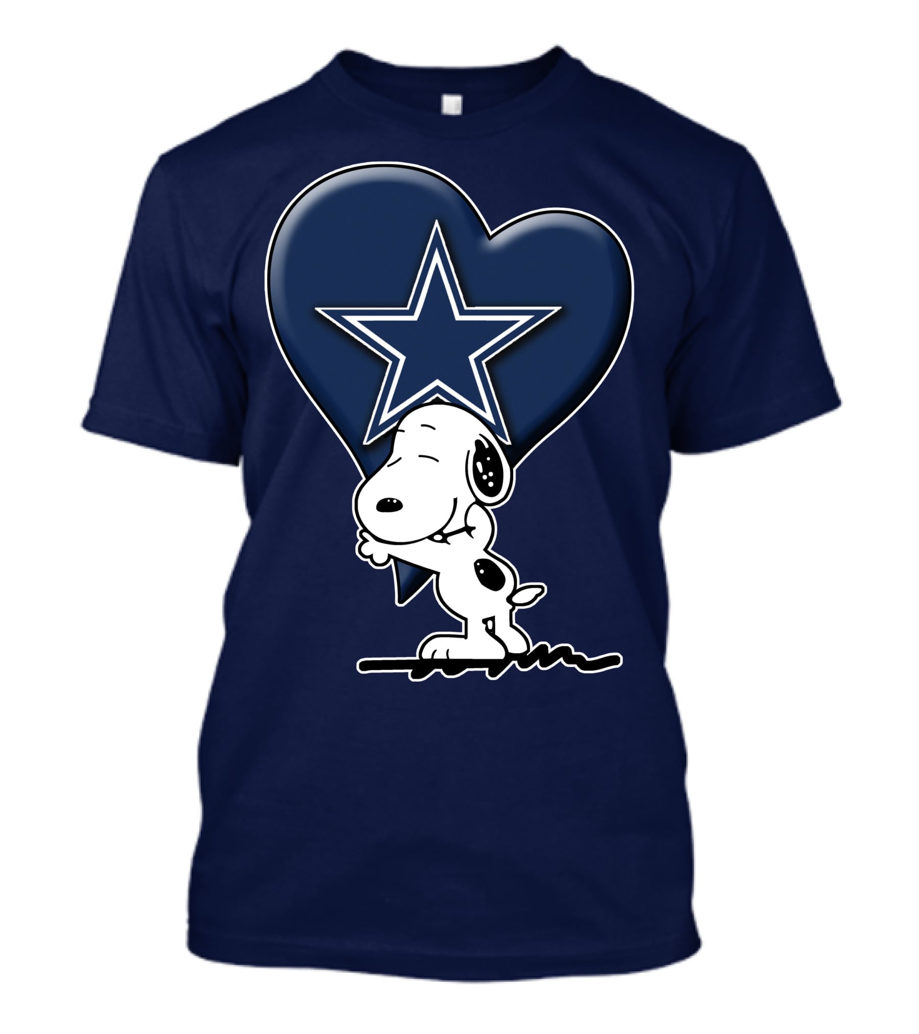 Snoopy Hugging Heart With Dallas Cowboys Star T-Shirt