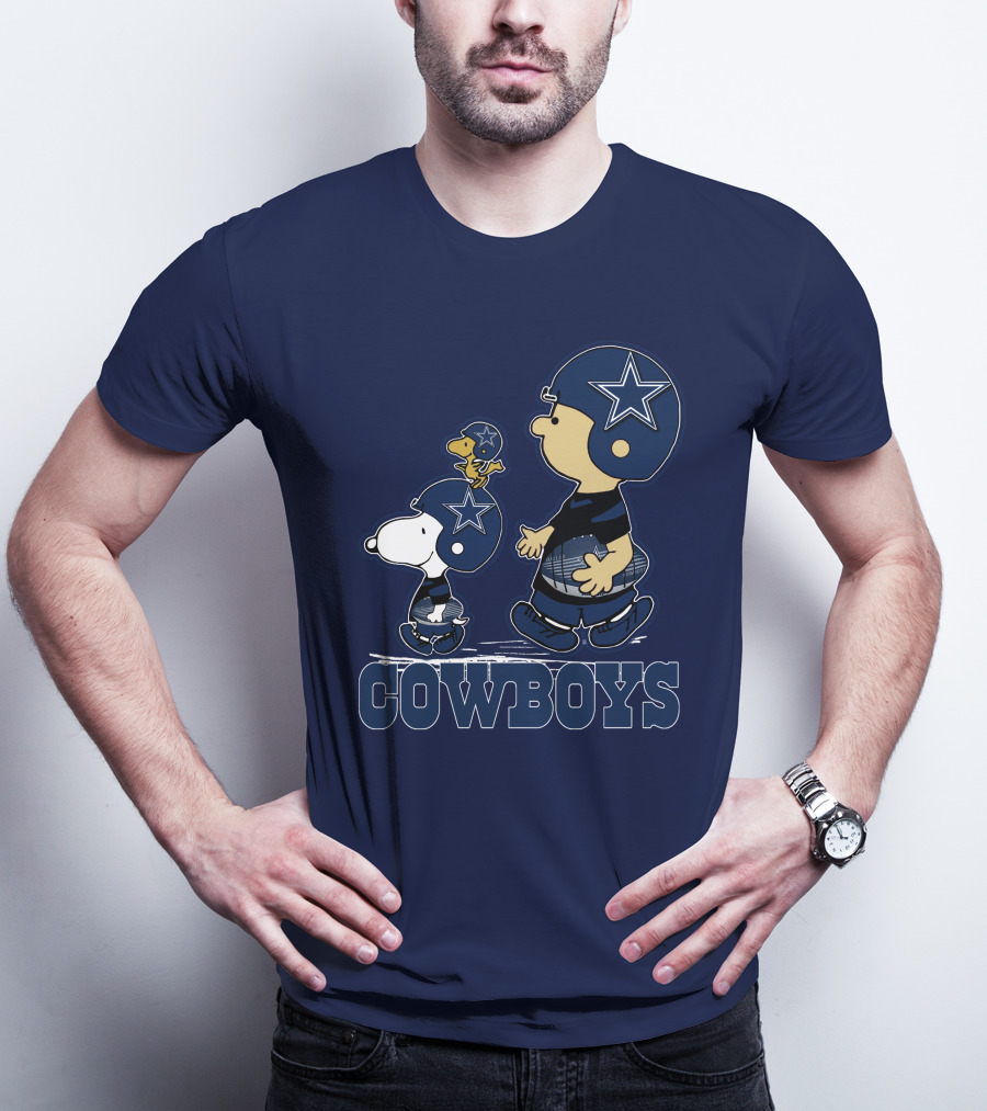 Snoopy Charlie Brown Dallas Cowboys Football Stars T-Shirt