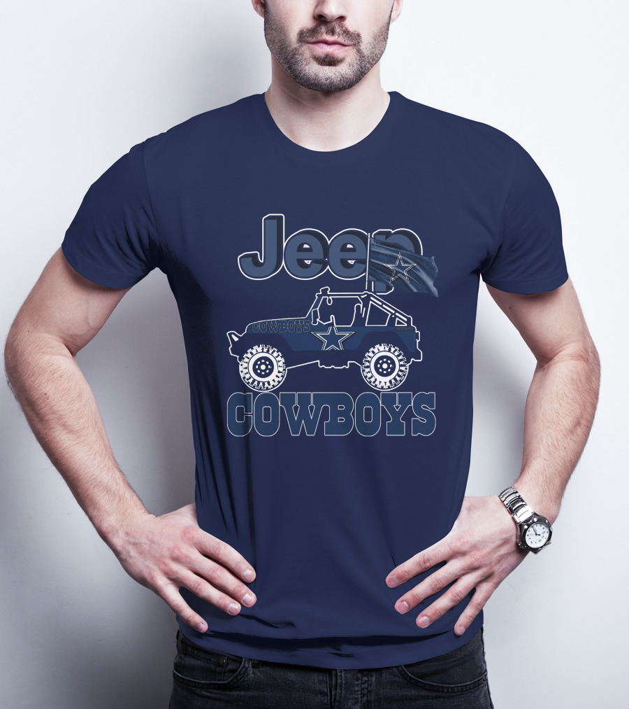 Jeep Dallas Cowboys Star Logo Off-Road Vehicle Fan Gear T-Shirt