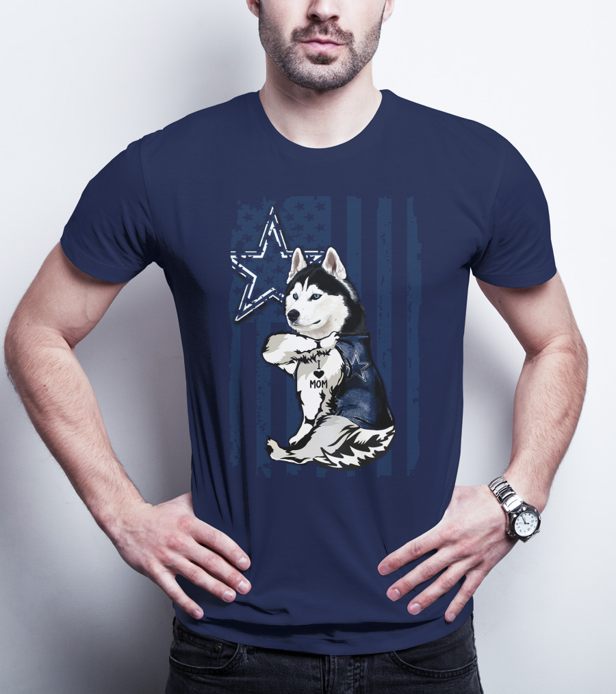 Siberian Husky Dallas Cowboys Star Mom T-Shirt