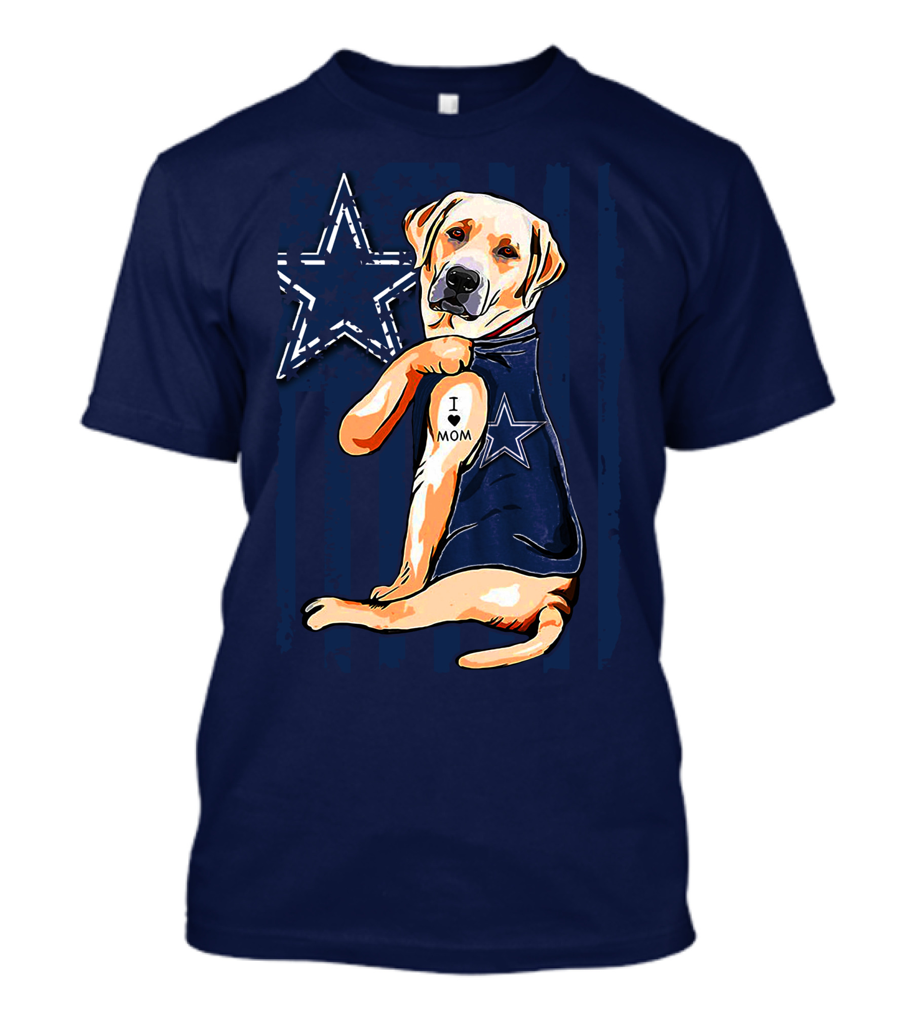 Labrador Retriever Loves Mom Dallas Cowboys Fan T-Shirt