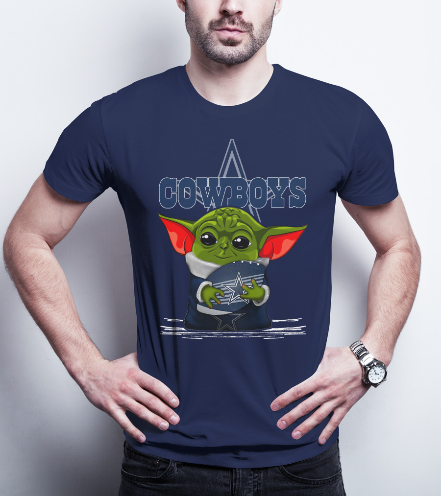 COWBOYS Yoda Holding Football Star T-Shirt