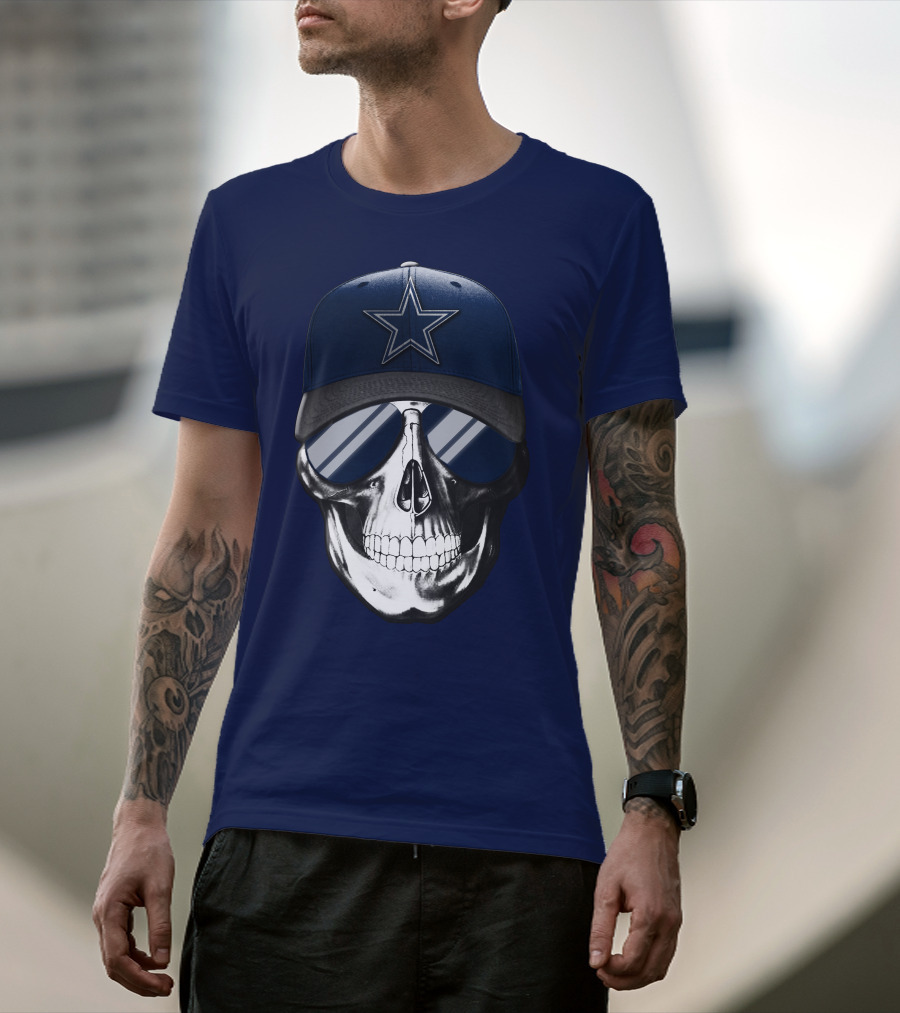 Skull Dallas Cowboys Star Hat Sunglasses T-Shirt