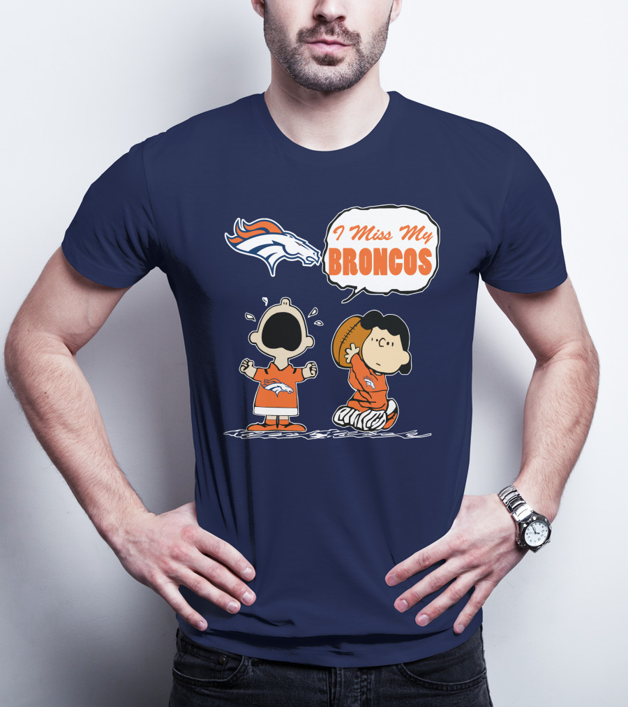 I Miss My Broncos Denver Broncos 72 Comic Style Football Fans T-Shirt