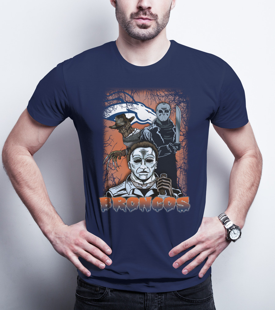Broncos Horror Icons Halloween Denver T-Shirt
