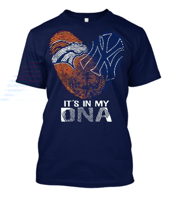 It's In My Dna Denver Broncos 04 Fingerprint Heart T-Shirt
