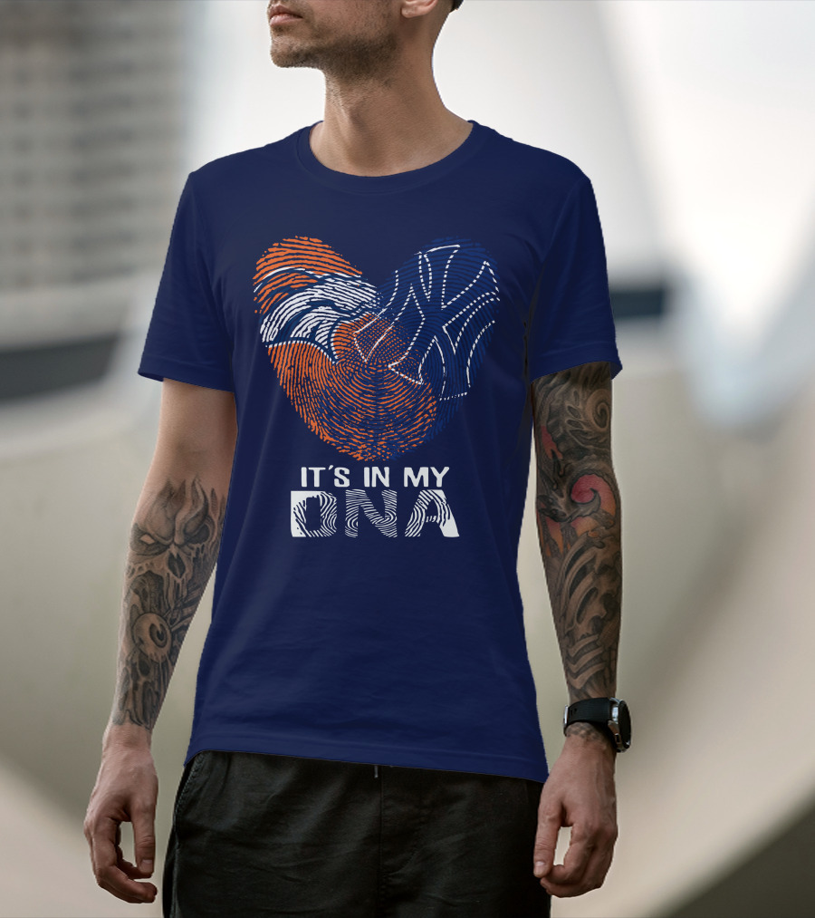 It's In My Dna Denver Broncos 04 Fingerprint Heart T-Shirt
