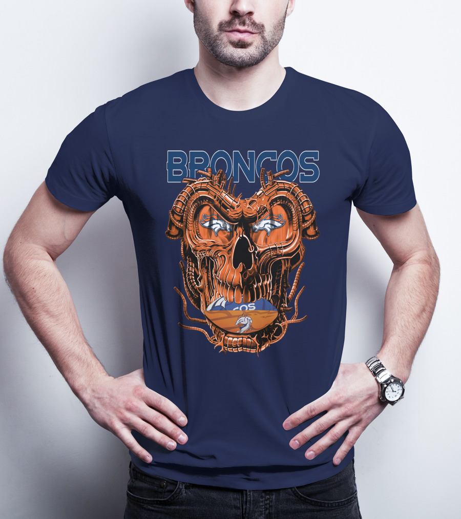 Dragonskull Broncos Football Logo Denver Broncos T-Shirt