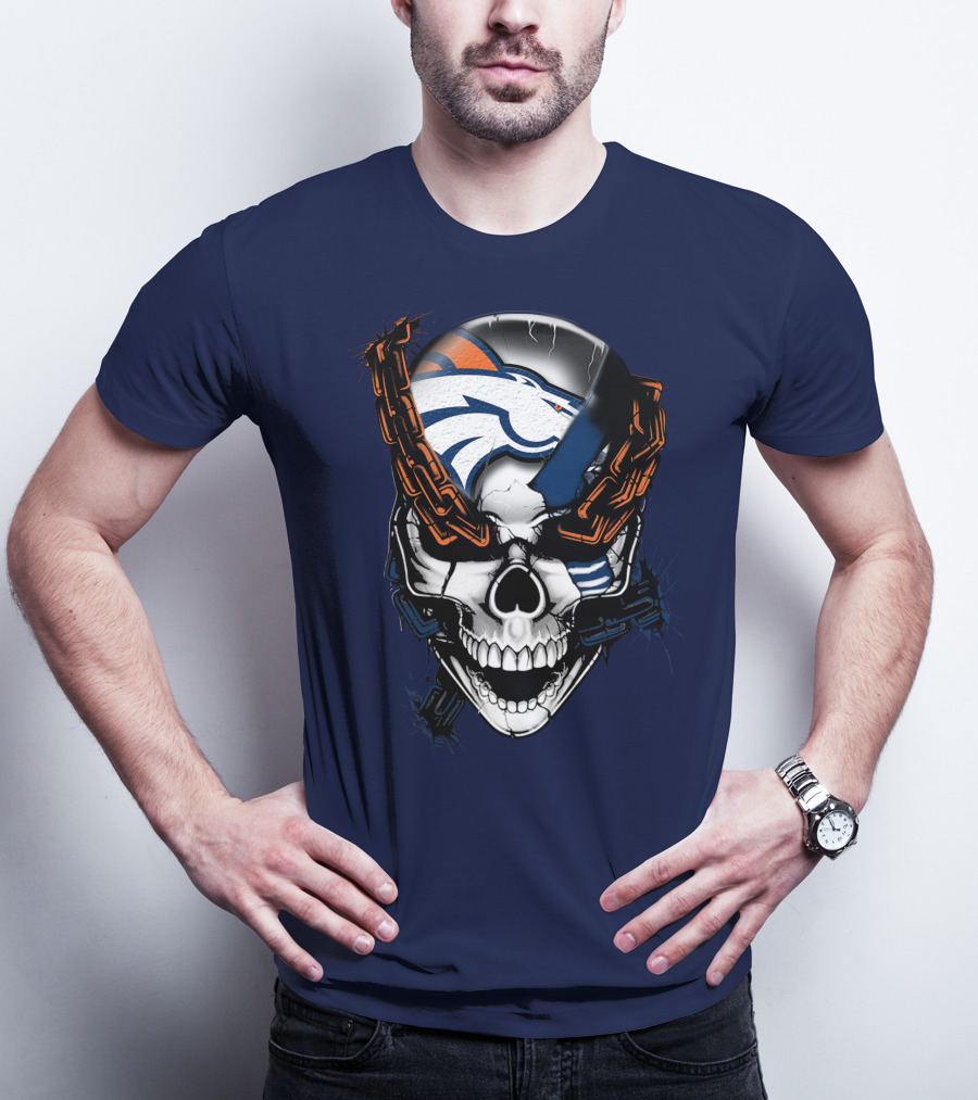 Denver Broncos Skull Logo T-Shirt