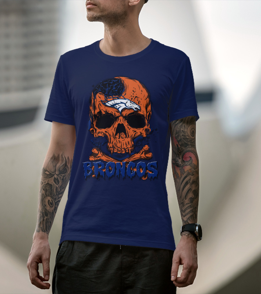 Broncos Skull Design Featuring Team T-Shirt
