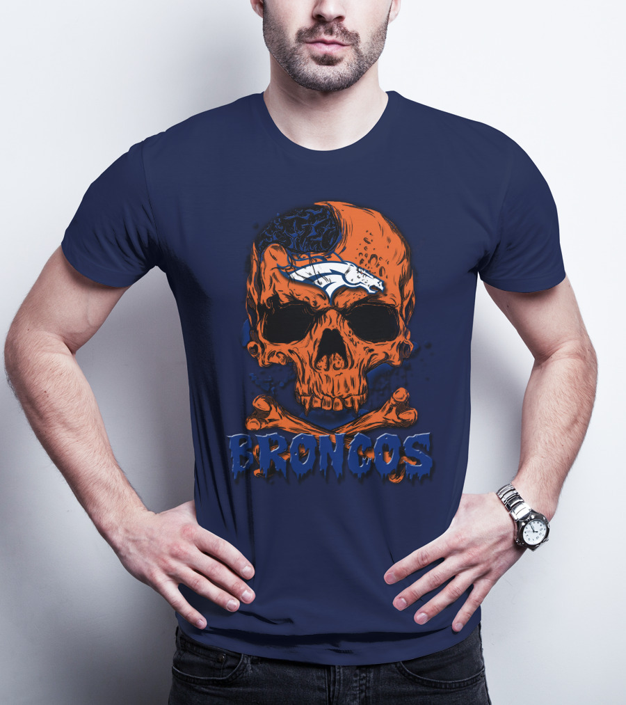 Broncos Skull Design Featuring Team T-Shirt