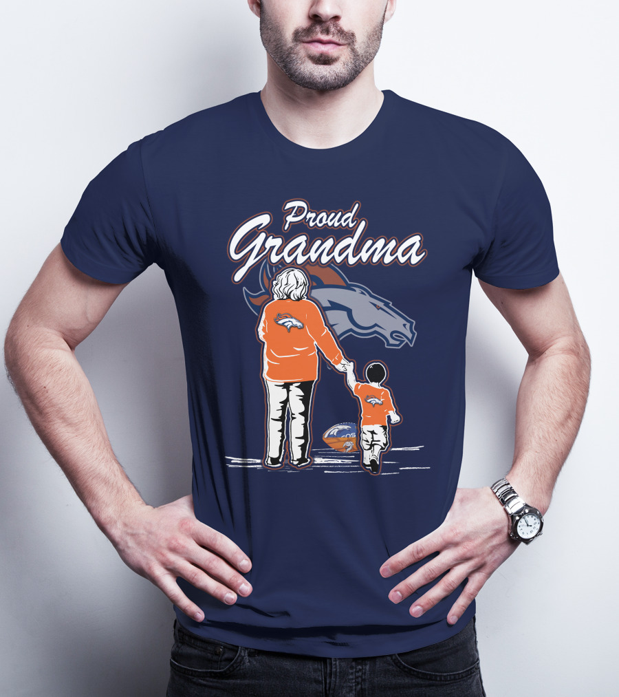 Proud Grandma Denver Broncos Family Football Fan Wears Team Logo T-Shirt