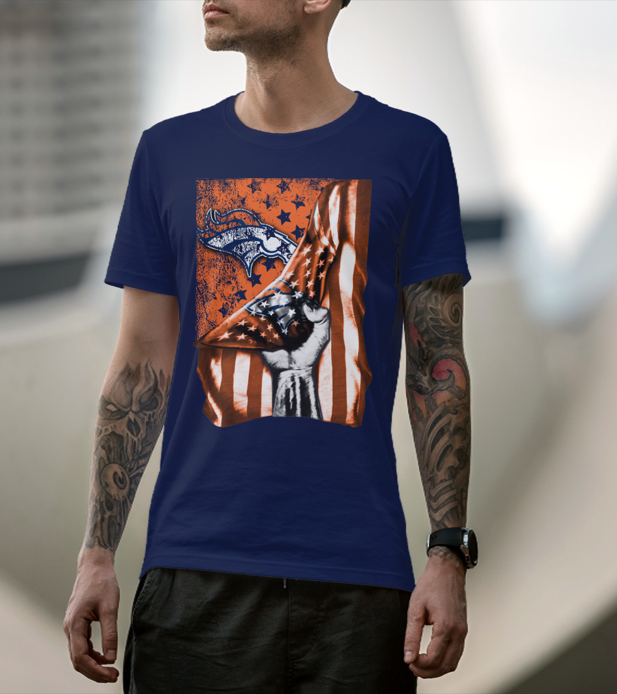 Denver Broncos American Flag Star T-Shirt