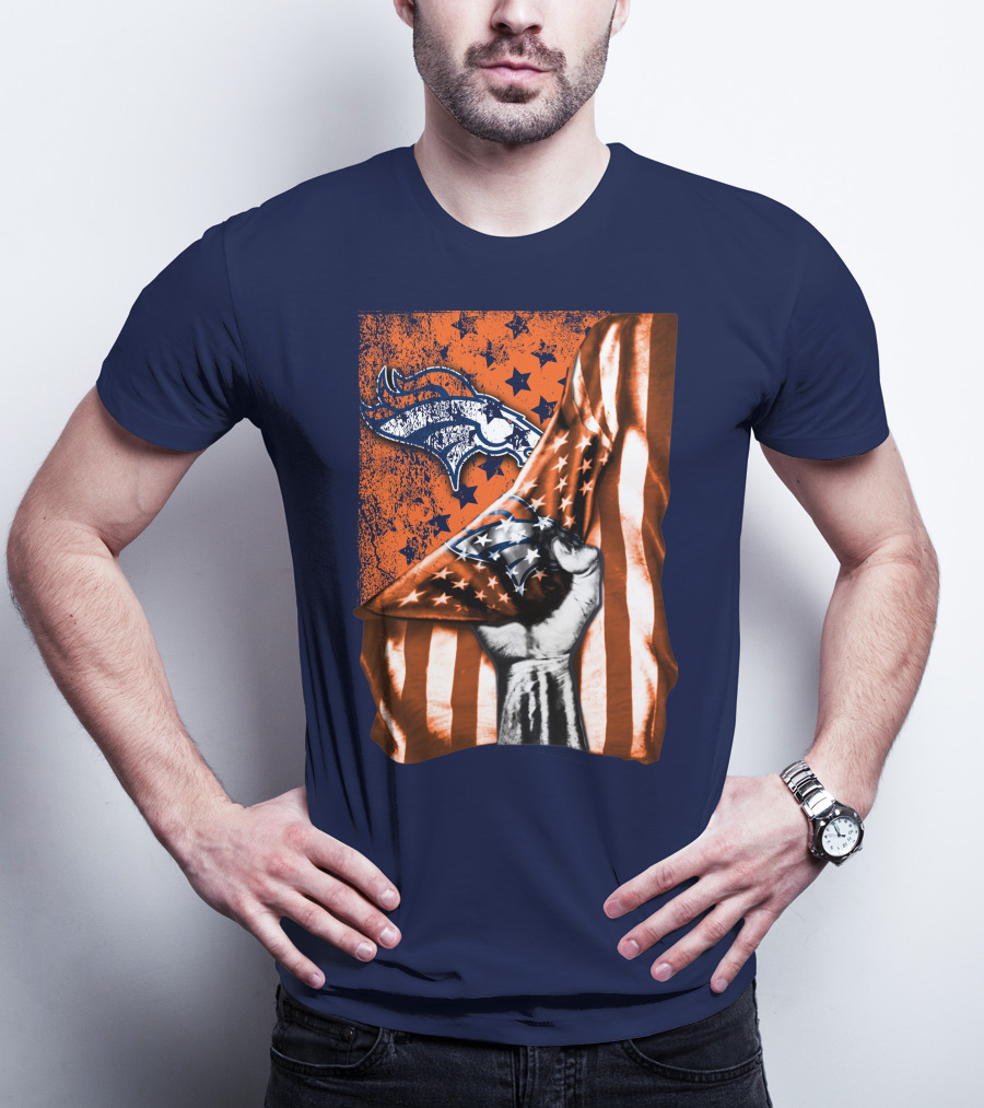 Denver Broncos American Flag Star T-Shirt