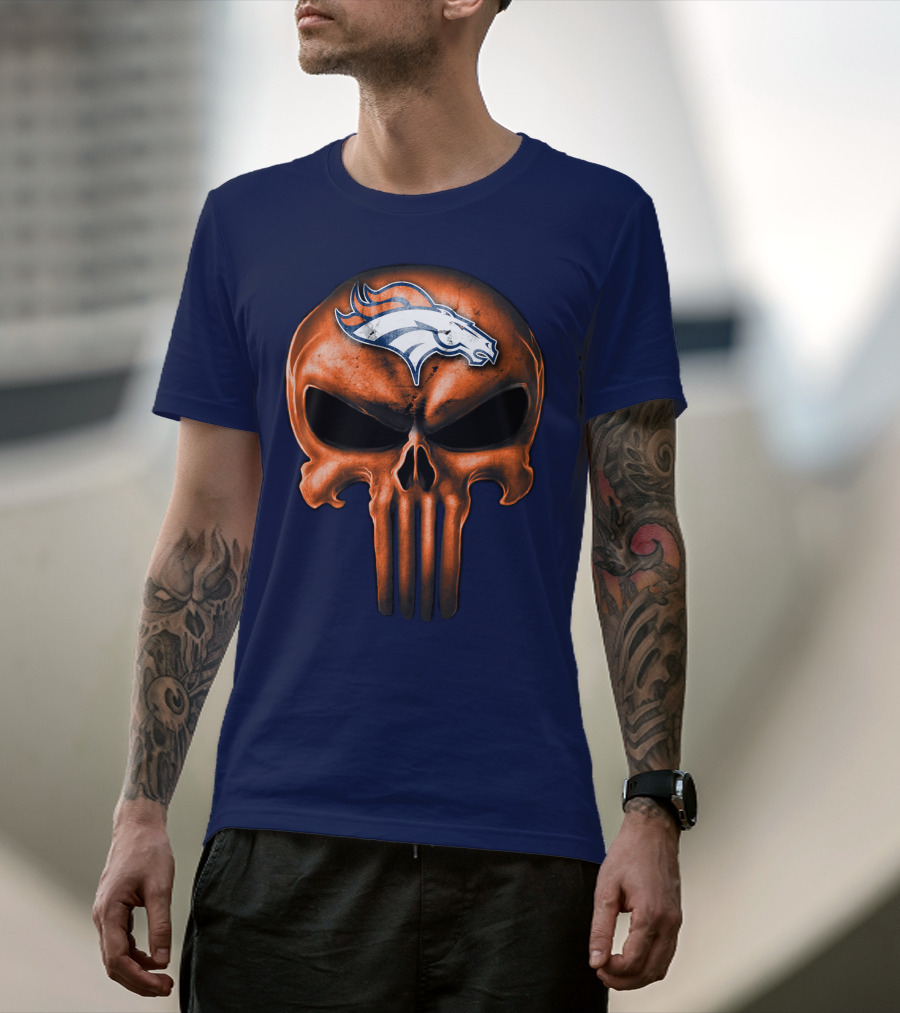 Skull Denver Broncos T-Shirt