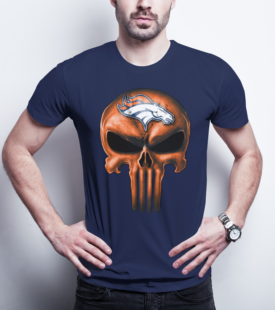 Skull Denver Broncos T-Shirt