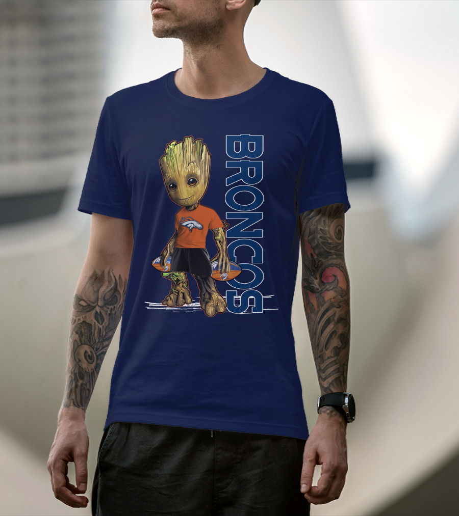Groot V1 Denver Broncos Football Fan Character T-Shirt