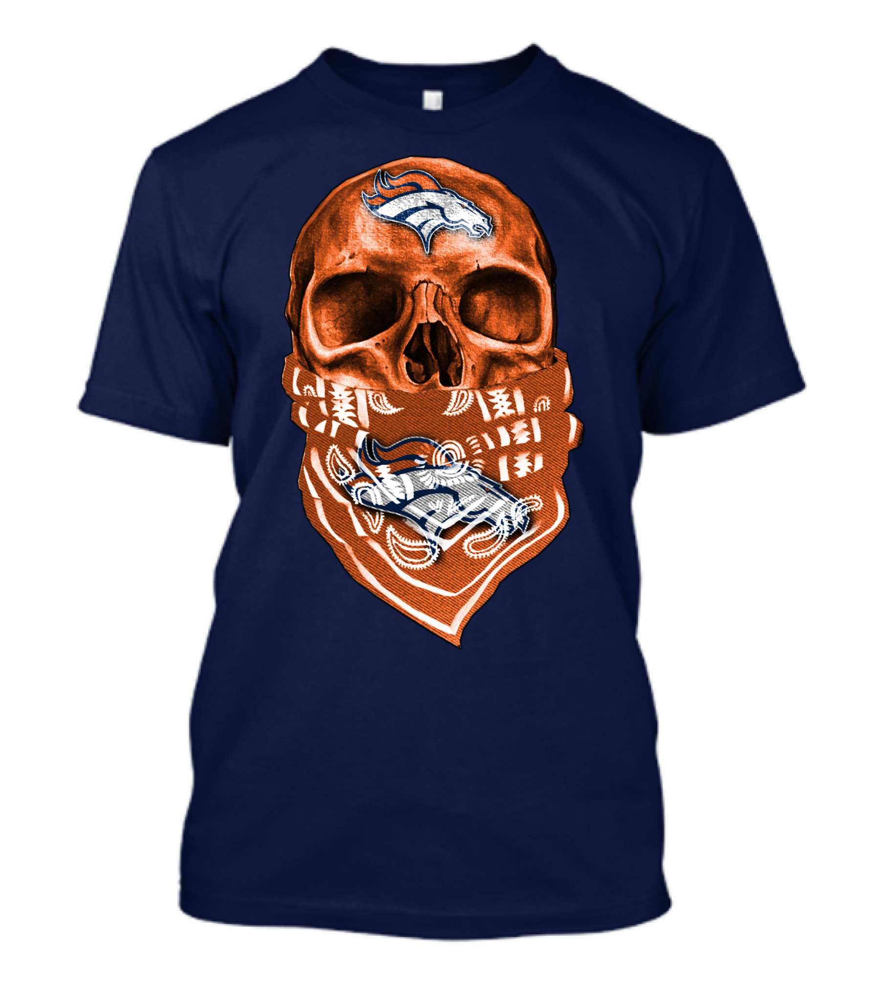 Denver Broncos Skull Bandana T-Shirt