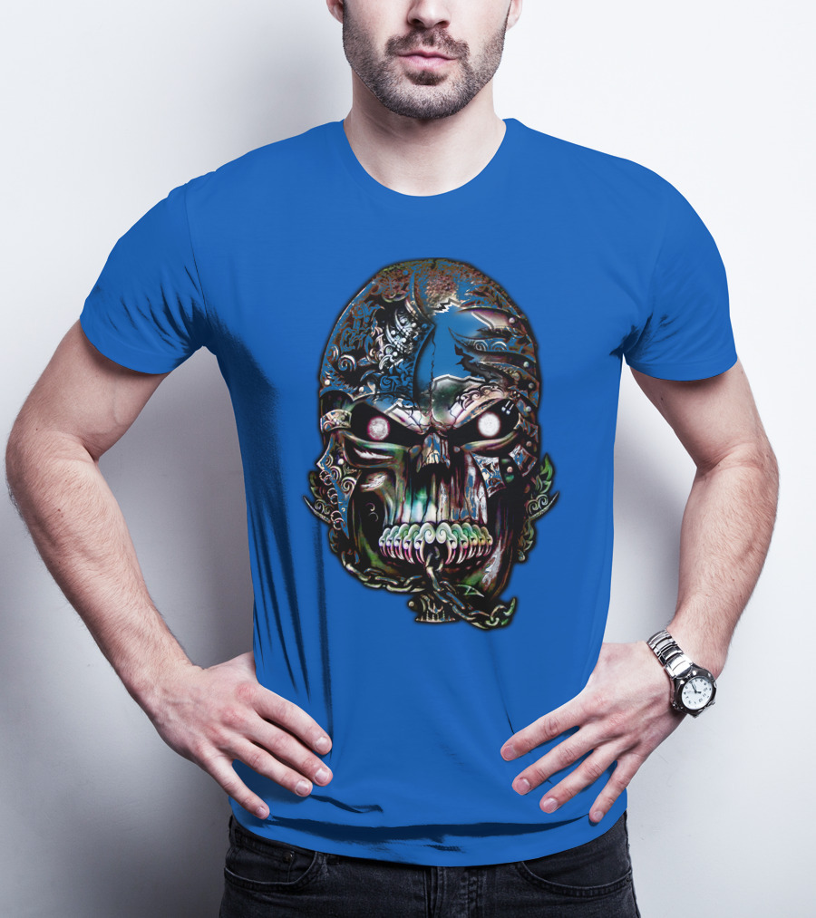 Detroit Lions 65 Skull Artwork T-Shirt