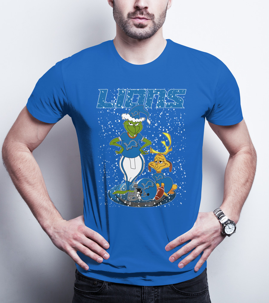 Grinchxmas Detroit Lions Festive Character Crossover T-Shirt