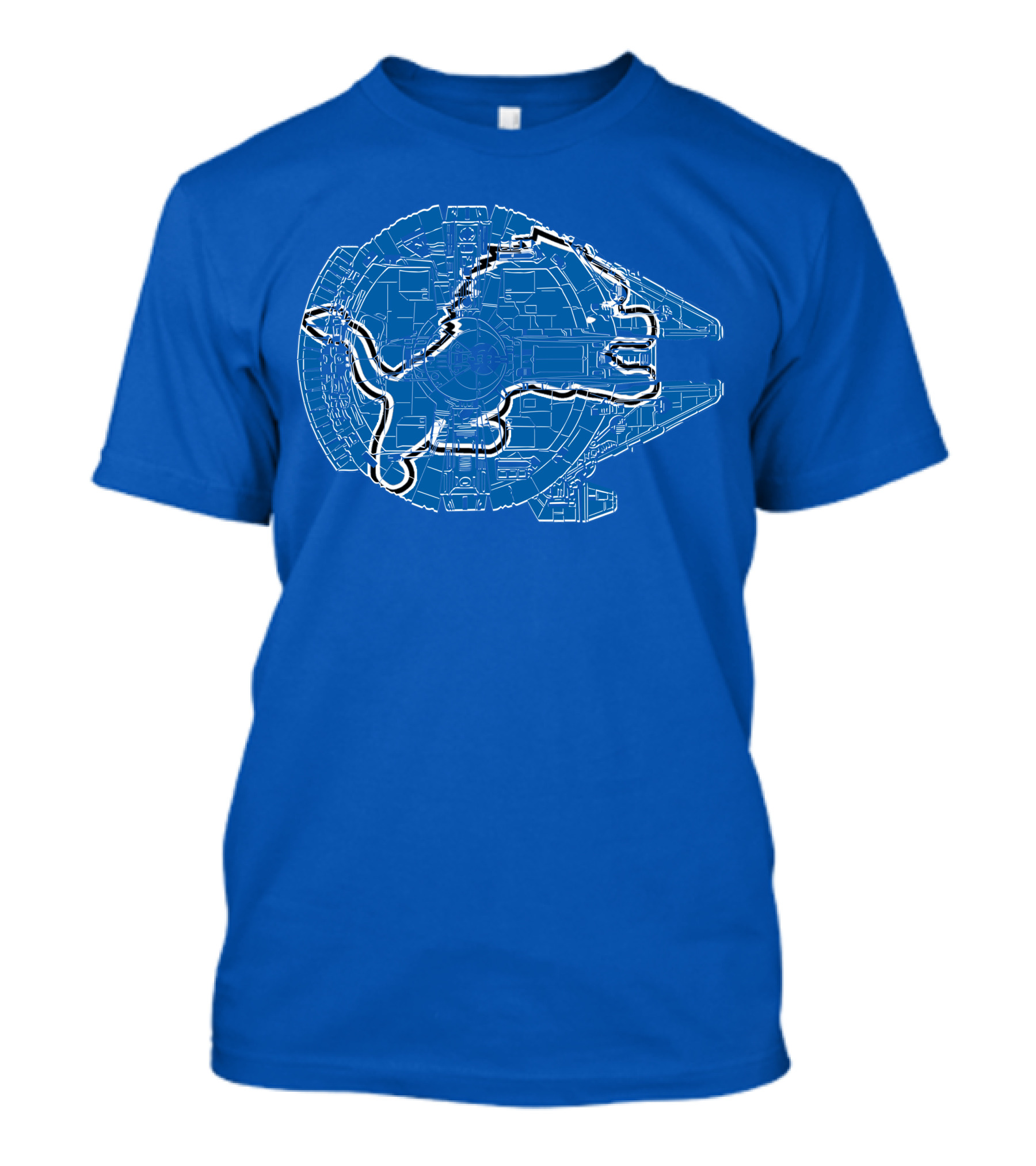 Detroit Lions Millennium Falcon Football Crossover T-Shirt
