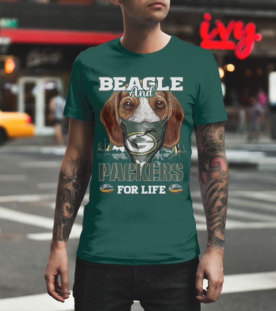 Beagle And Packers For Life Green Bay Packers T-Shirt