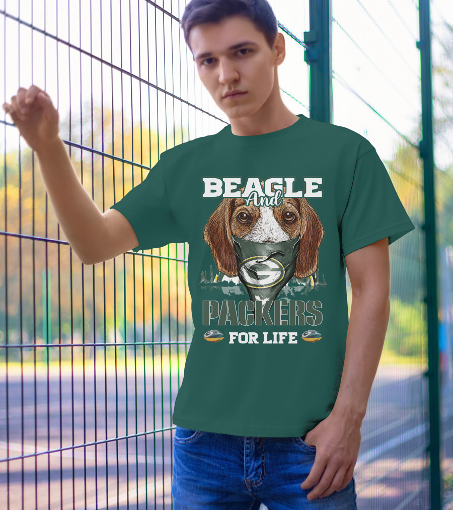 Beagle And Packers For Life Green Bay Packers T-Shirt