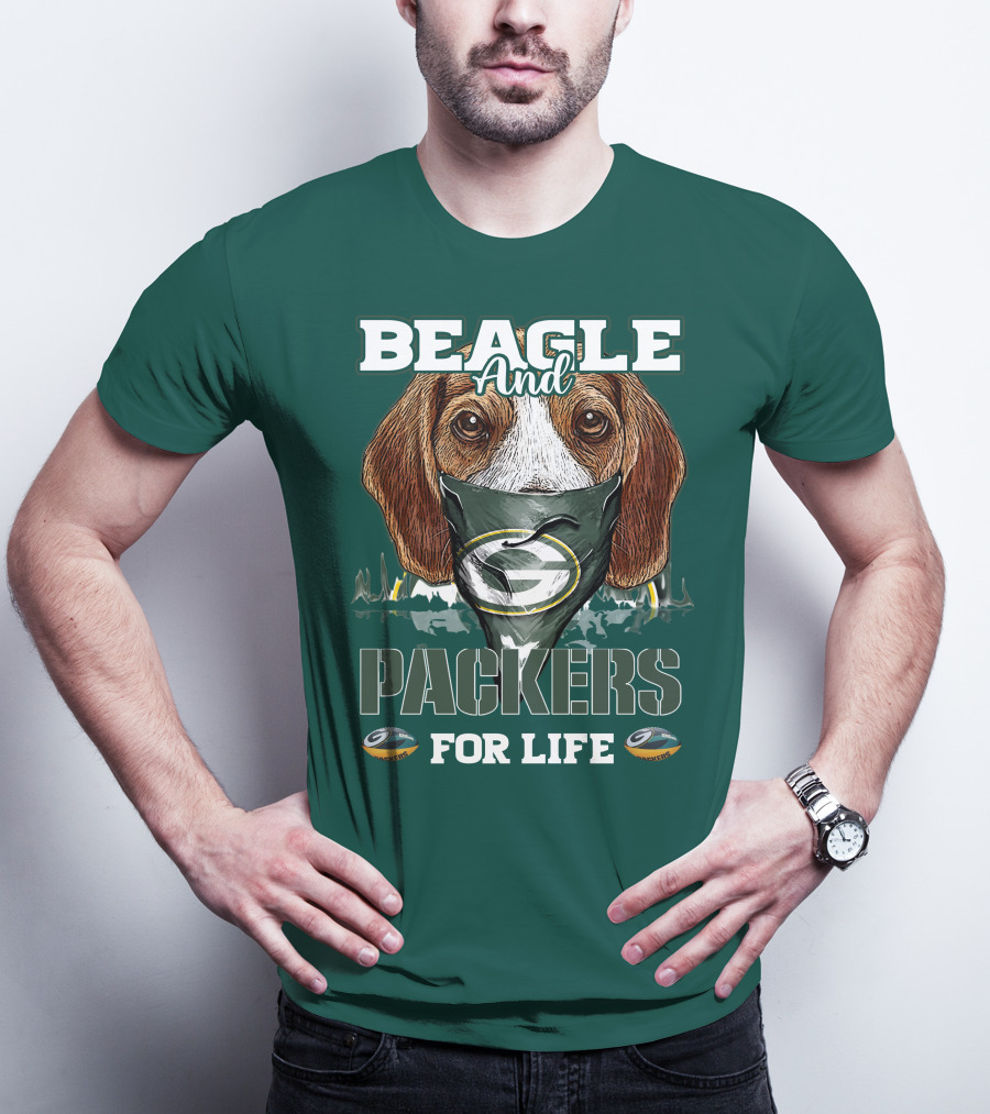 Beagle And Packers For Life Green Bay Packers T-Shirt