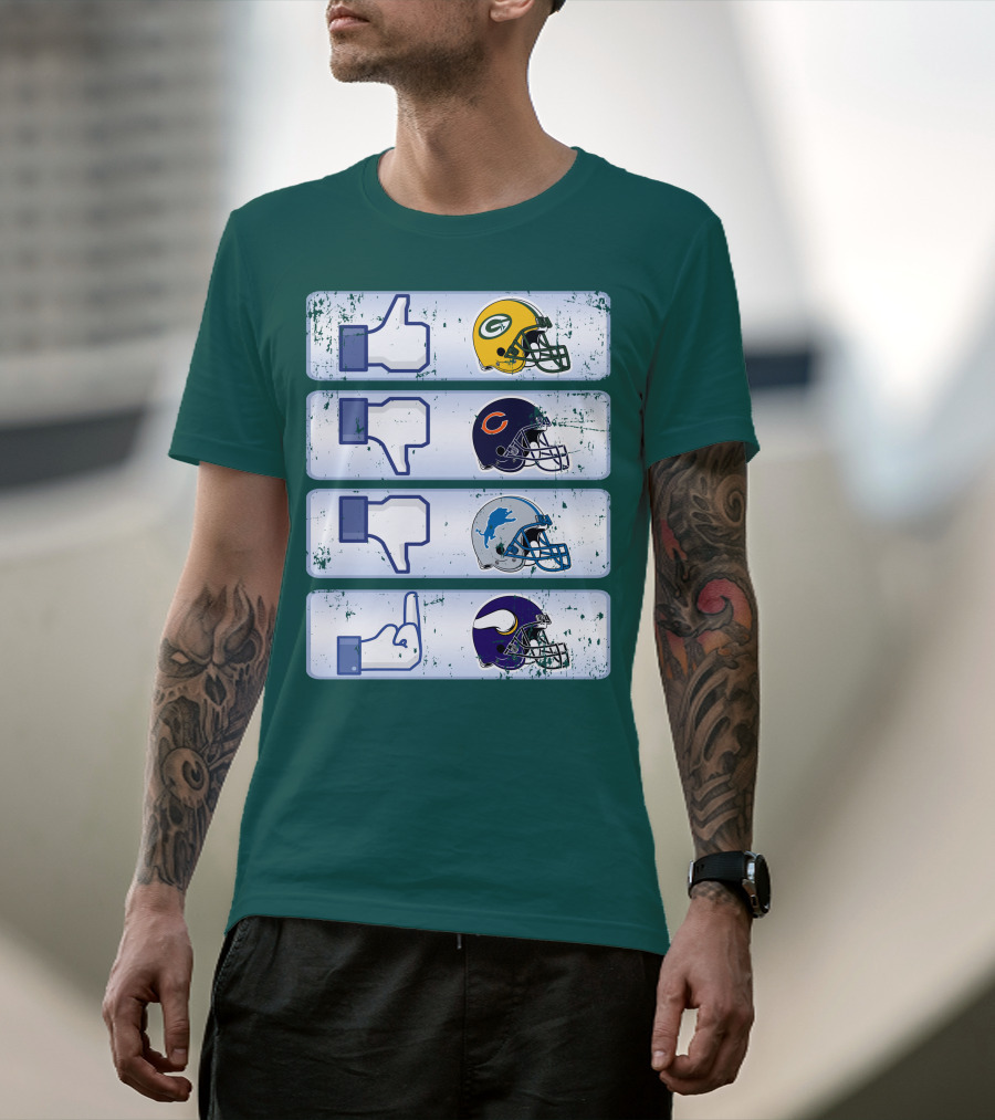 Green Bay Packers Chicago Bears Detroit Lions Minnesota Vikings Nfl Rivalry Icons T-Shirt