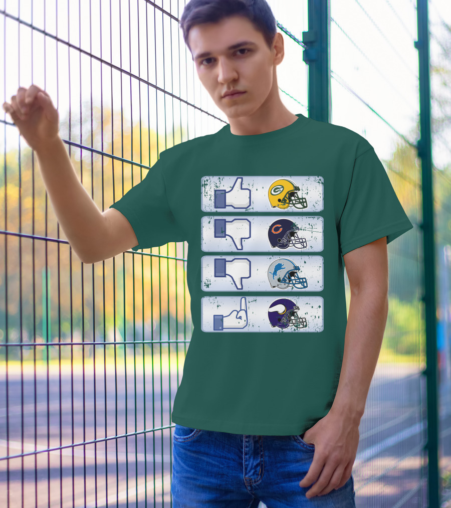 Green Bay Packers Chicago Bears Detroit Lions Minnesota Vikings Nfl Rivalry Icons T-Shirt