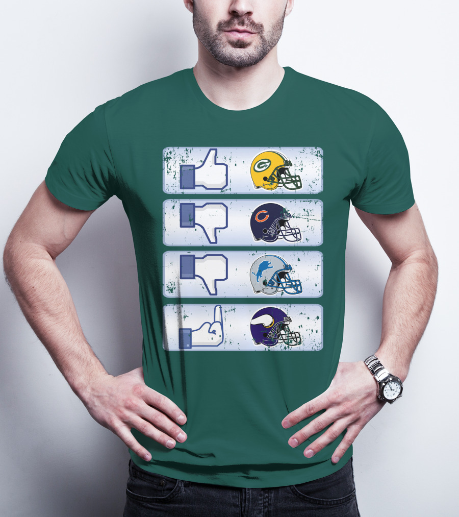 Green Bay Packers Chicago Bears Detroit Lions Minnesota Vikings Nfl Rivalry Icons T-Shirt