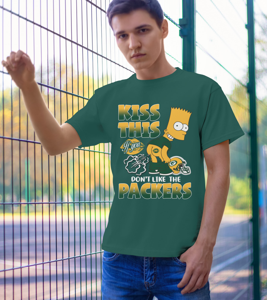 Green Bay Packers Kiss This Bart Simpson Don't Like The Packers T-Shirt