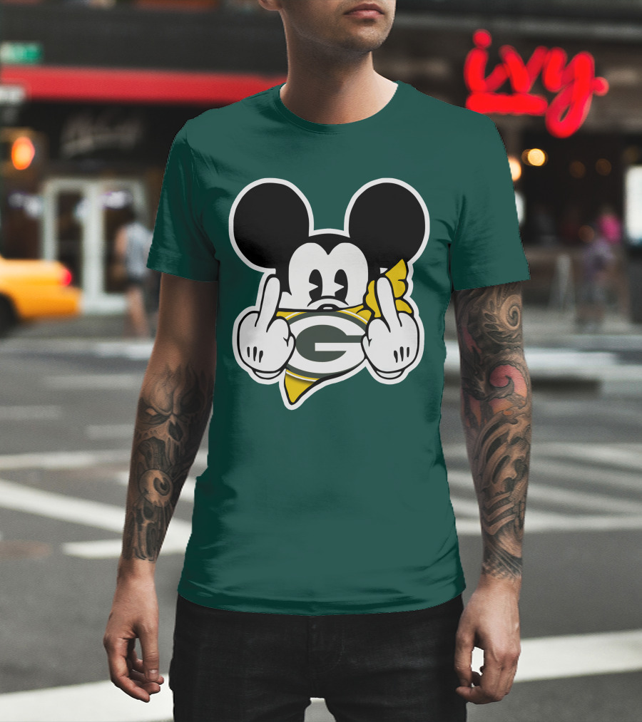 Green Bay Packers Mickey Gesture Fandom T-Shirt