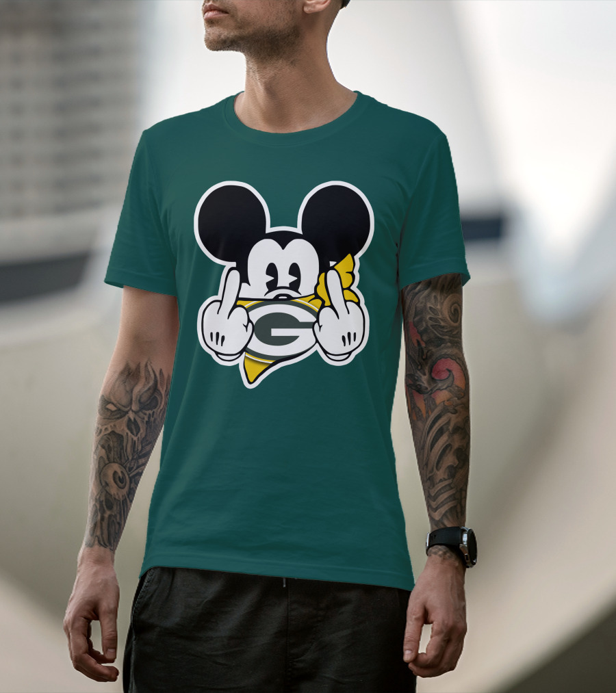 Green Bay Packers Mickey Gesture Fandom T-Shirt