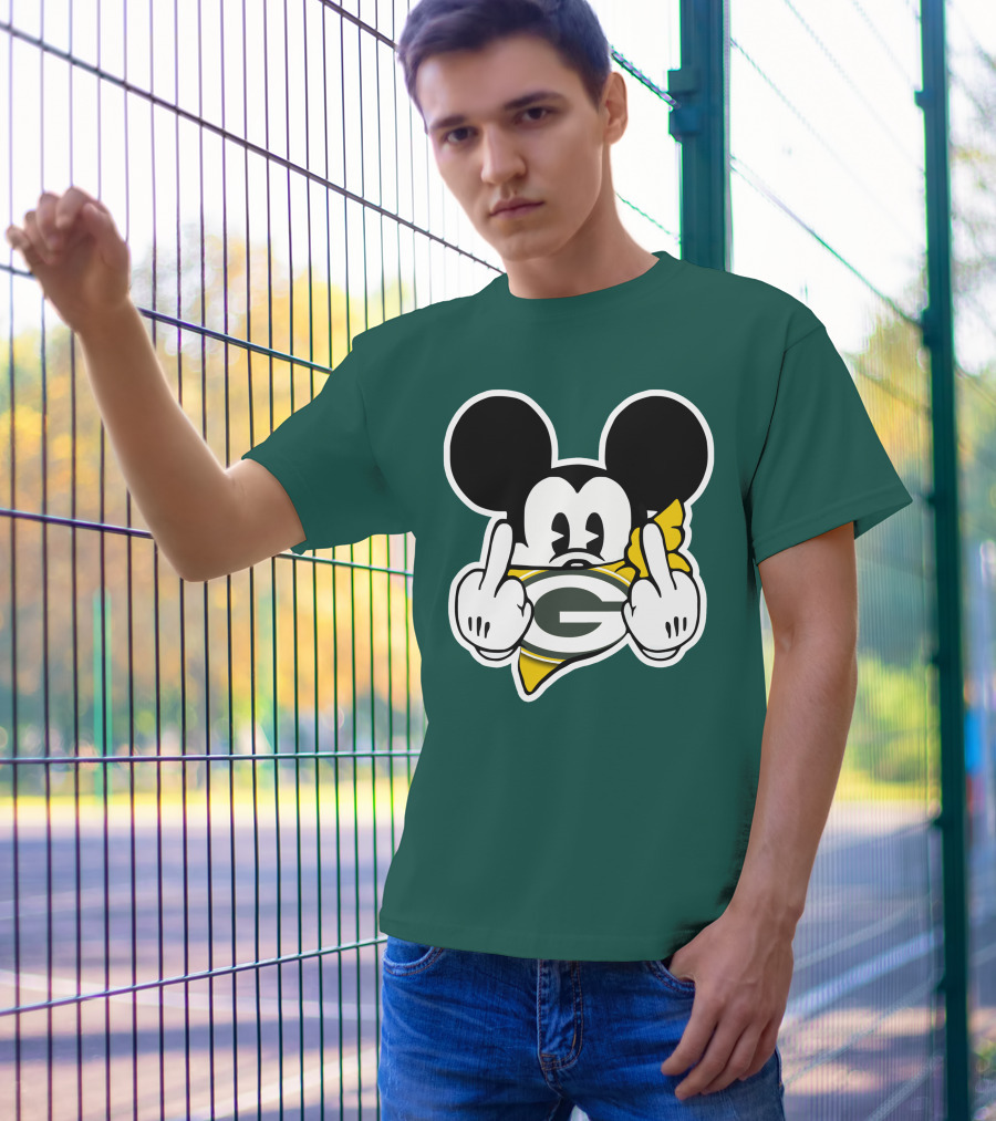 Green Bay Packers Mickey Gesture Fandom T-Shirt