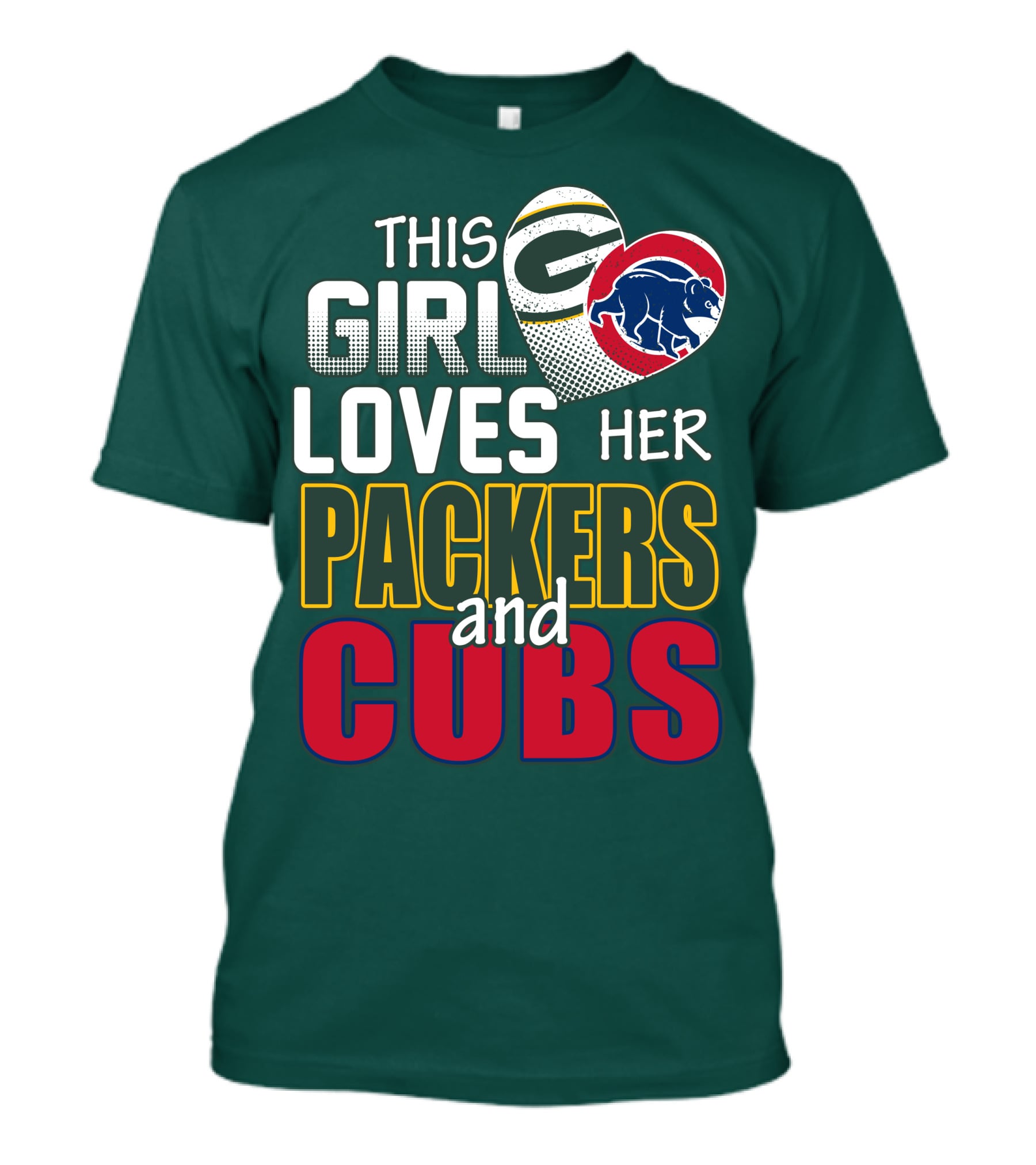 This Girl Loves Her Packers And Cubs T-Shirt