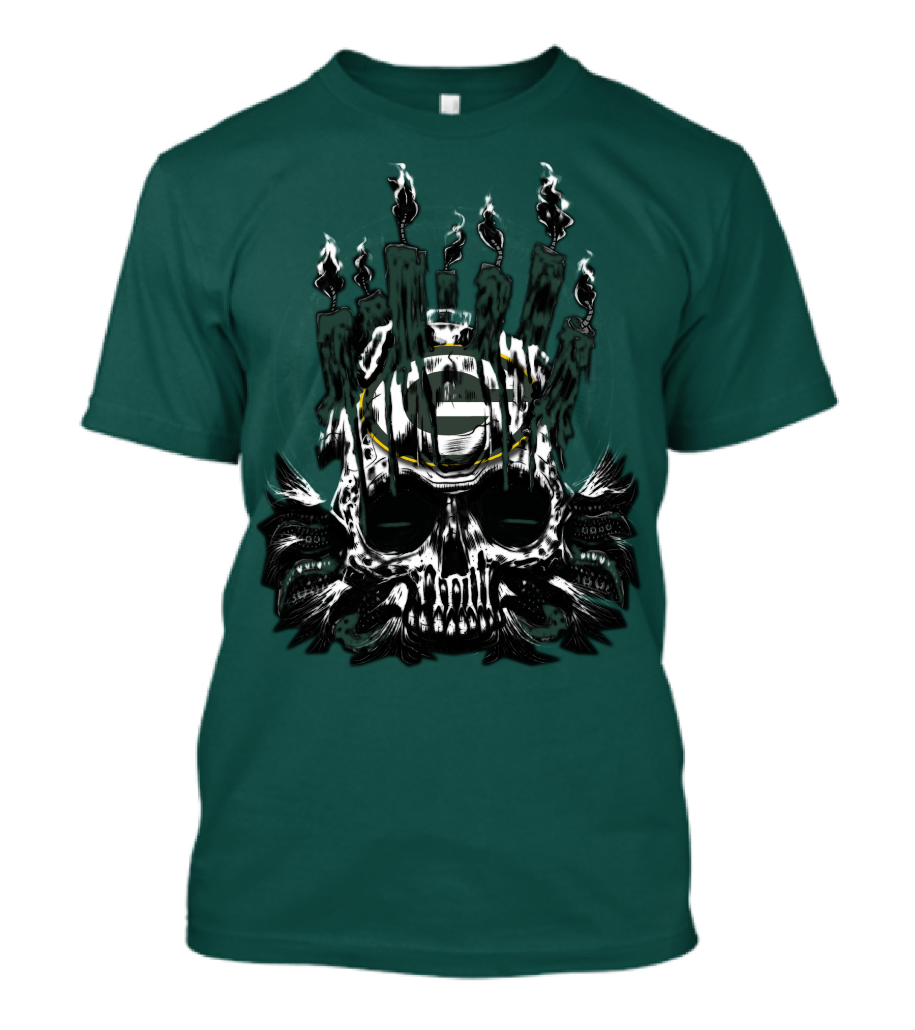 Green Bay Packers Skull Candle T-Shirt