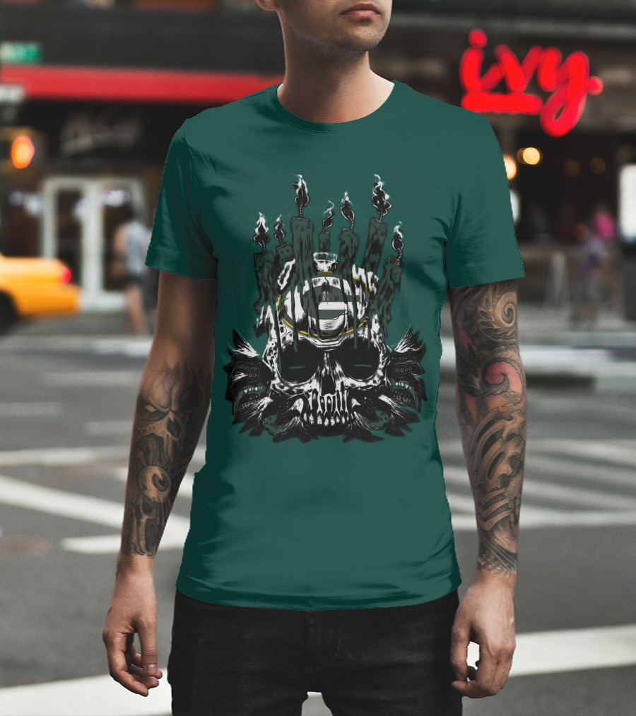 Green Bay Packers Skull Candle T-Shirt