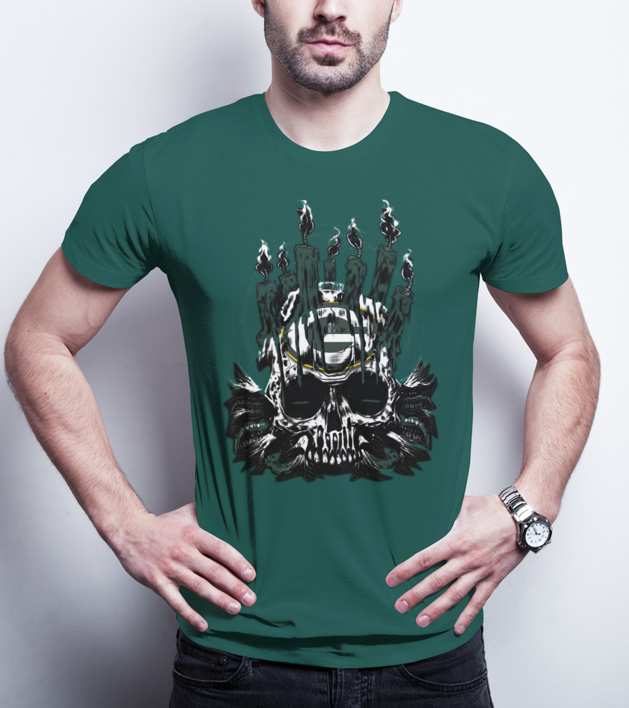 Green Bay Packers Skull Candle T-Shirt