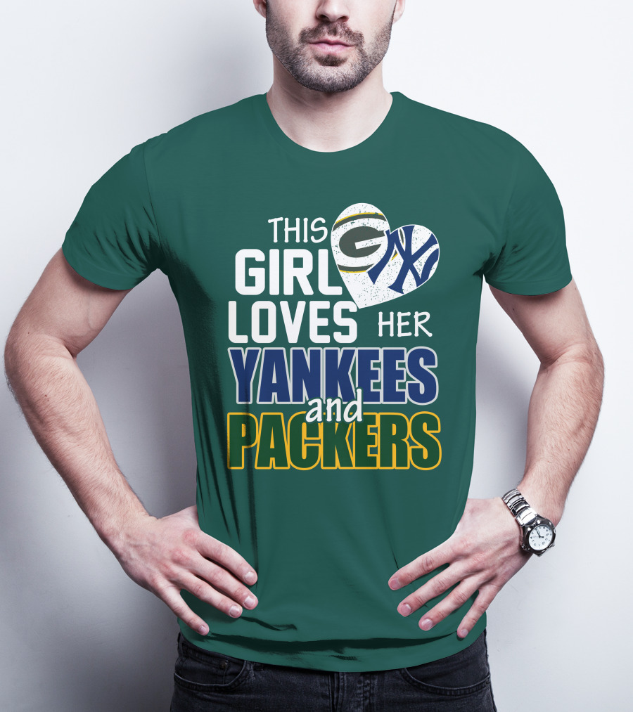 This Girl Loves Her Yankees And Packers T-Shirt