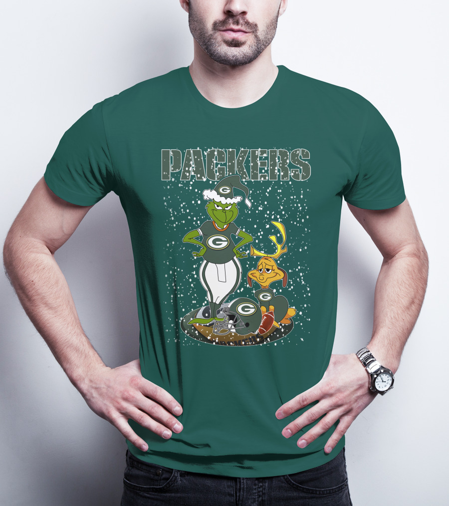 Grinch Packers Christmas Football T-Shirt