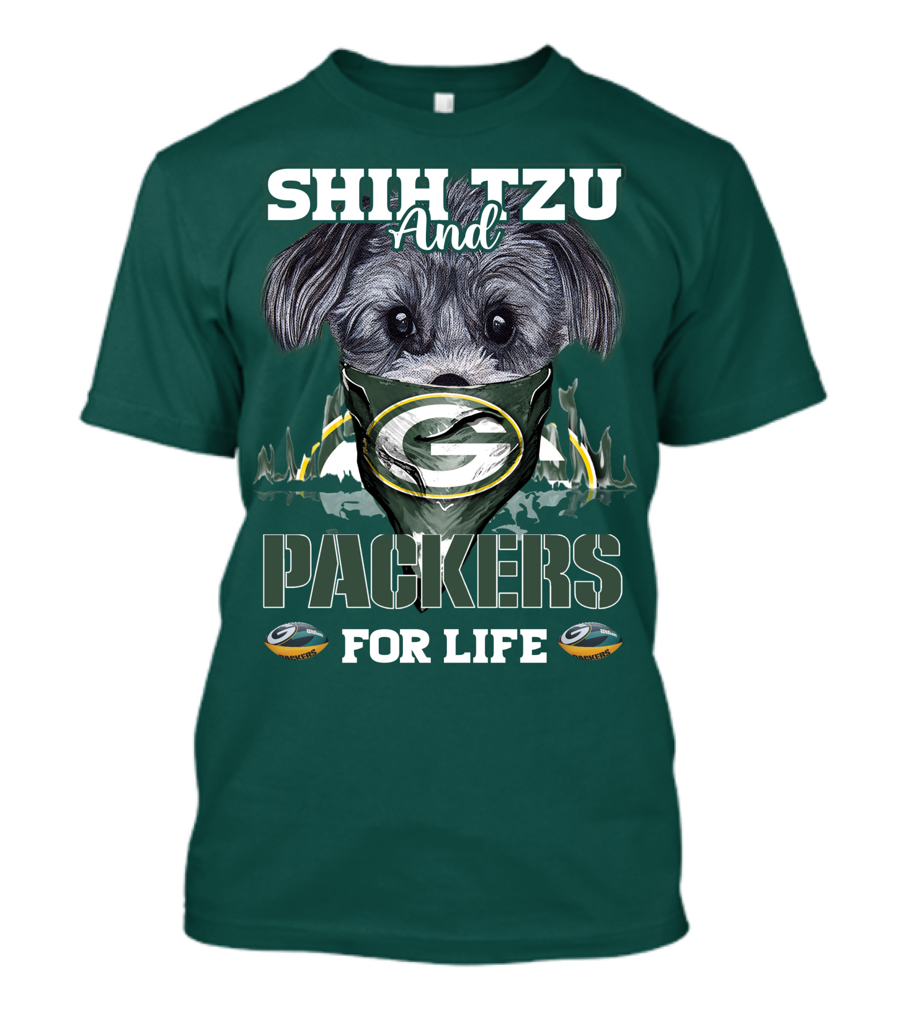Shih Tzu And Packers For Life T-Shirt